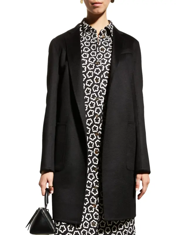 Adam Lippes Zibeline Cashmere Car Coat - Black