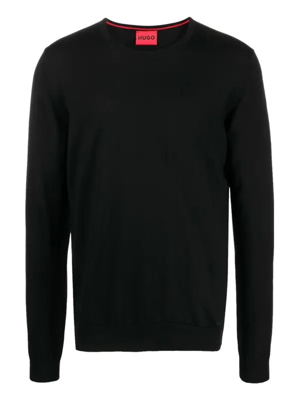 Hugo Boss Fine-knit Round-neck Jumper - Black