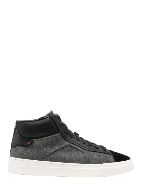 Santoni Panelled High-top Sneakers - Grey