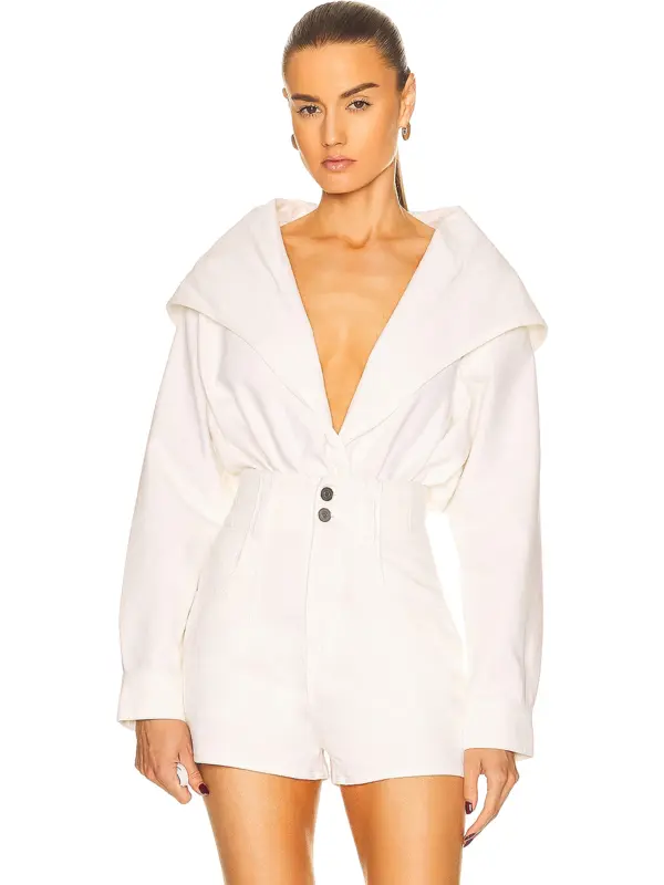 Alaïa Denim Bodysuit - Blanc