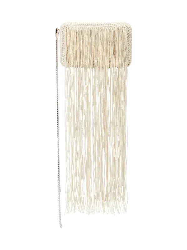 Magda Butrym Leila Fringe-trimmed Crochet Clutch - White