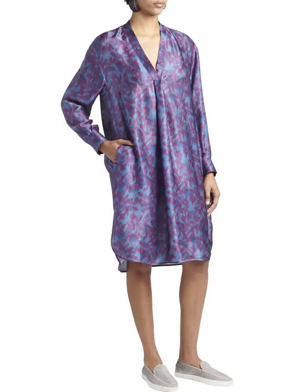 Giorgio Armani Floral-print Silk Tunic Dress - Multi
