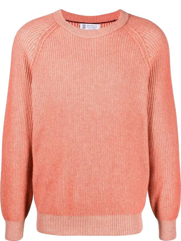 Brunello Cucinelli Ribbed-knit Cashmere Jumper - Orange