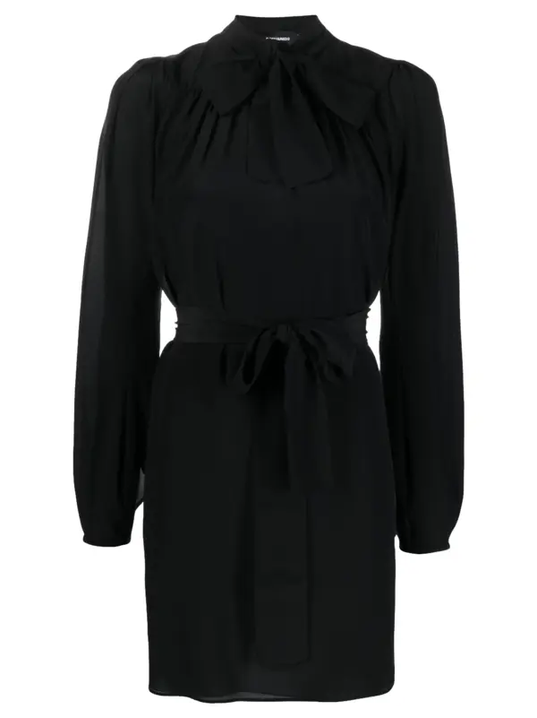 Dsquared2 Pussy-bow Mini Dress - Black