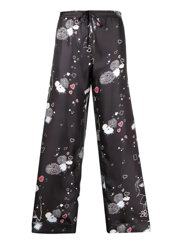 MACGRAW Drawstring Loose-fit Trousers - Black