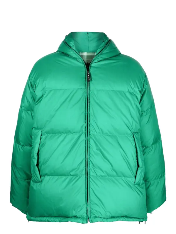 Marni Reversible Padded Hooded Coat - Green