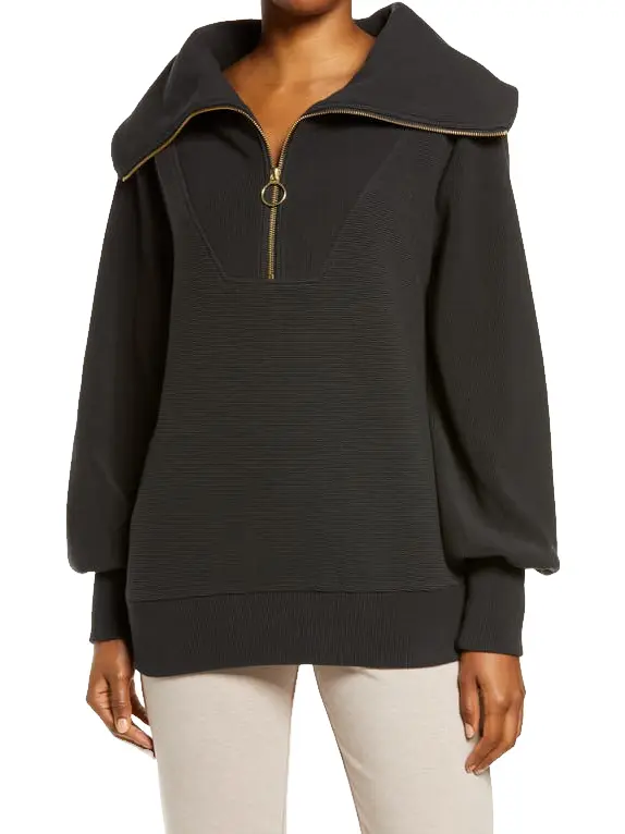 Varley Vine Ottoman Half Zip Pullover - Black