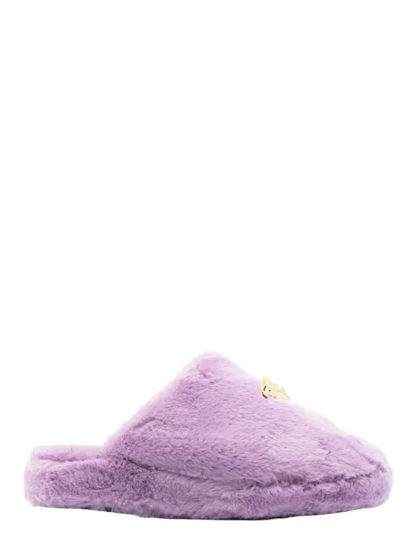 Versace Medusa Faux-fur Slippers - Purple