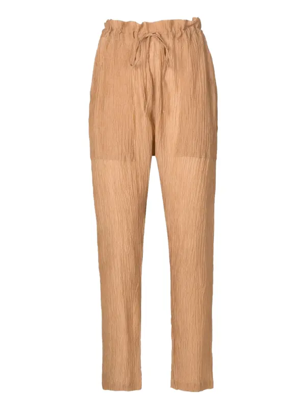 AMIR SLAMA Crinkle-effect Trousers - Brown