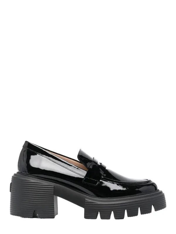 STUART WEITZMAN Soho Patent-leather Loafers - Black