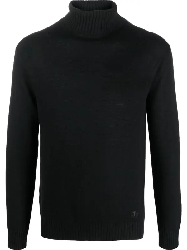 JIL SANDER Roll Neck Knitted Sweater - Black