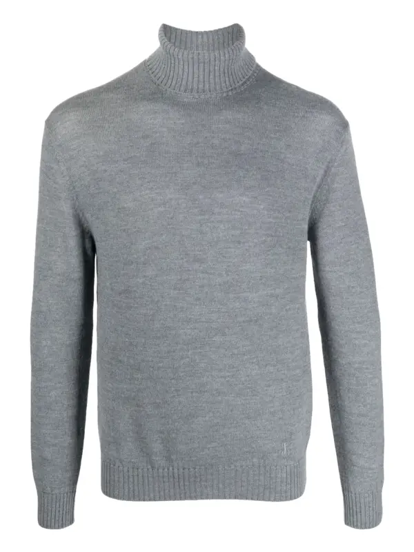 JIL SANDER Roll Neck Knitted Sweater - Grey