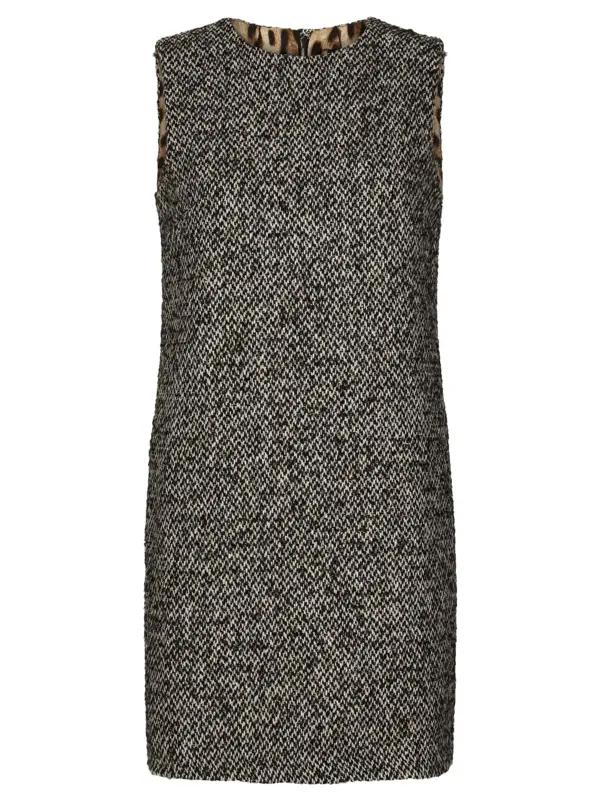 Dolce & Gabbana A-line Tweed Minidress - Grey