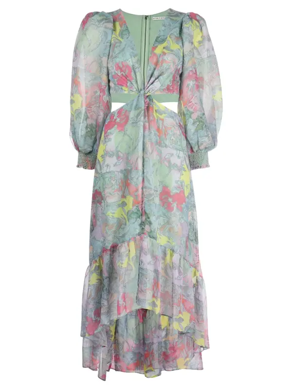 Alice + Olivia X Lola Schnabel Katia Maxi Dress - Green