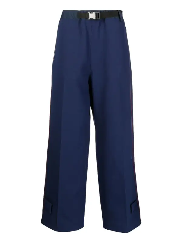 Sacai Clip-belt Wide-leg Trousers - Blue