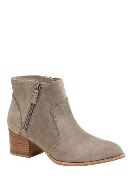 Johnston & Murphy Trista Zip Pointed Toe Bootie - Taupe Suede