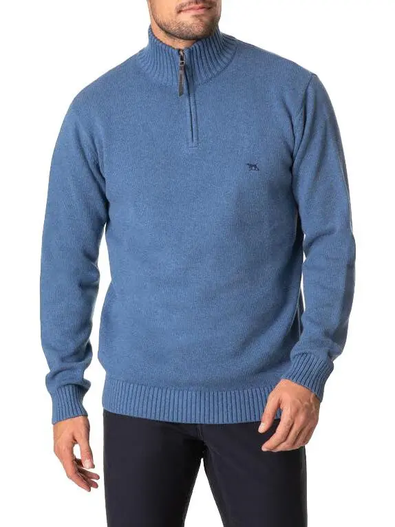 Rodd & Gunn Merrick Bay Quarter Zip Sweater - Ocean