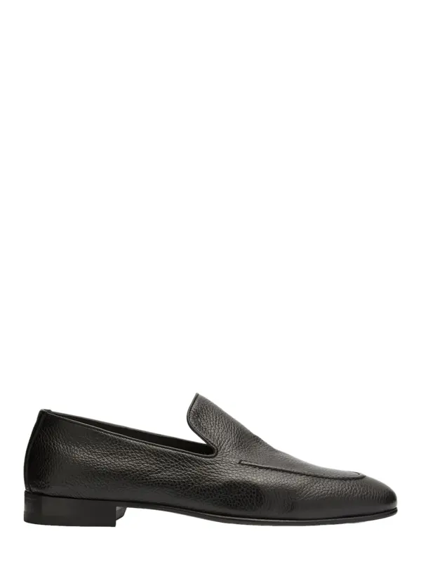 Manolo Blahnik Truro Leather Loafers - Black