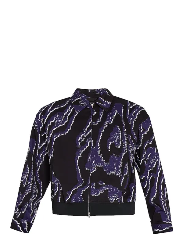 3.1 Phillip Lim Wood Grain-print Bomber Jacket - Midnight Multi