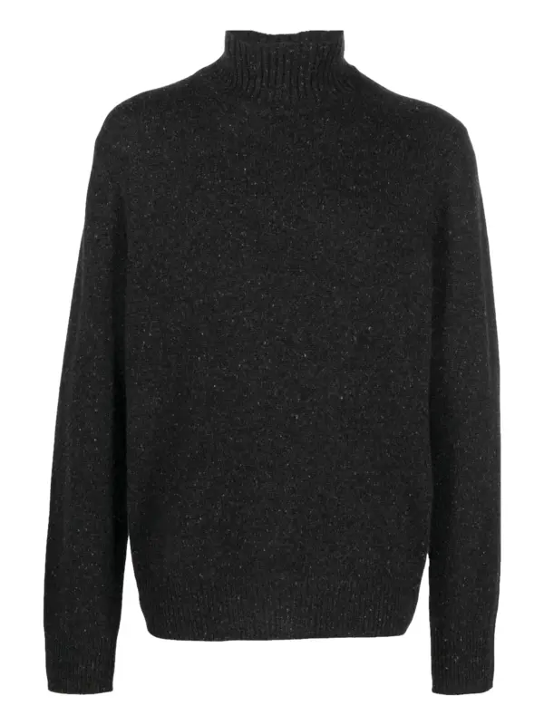 Vince Speckle-knit Roll-neck Jumper - Black