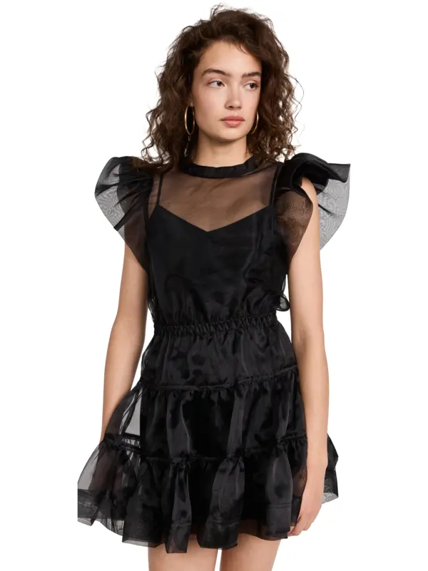 Simkhai Monique Organza Mini Dress - Black