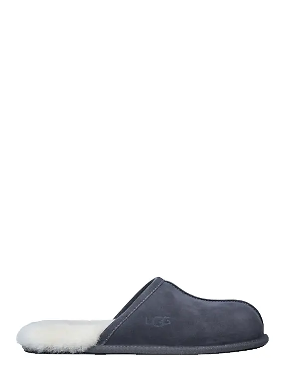 UGG Scuff Brand-embossed Suede And Shearling Slippers - Grey/dark