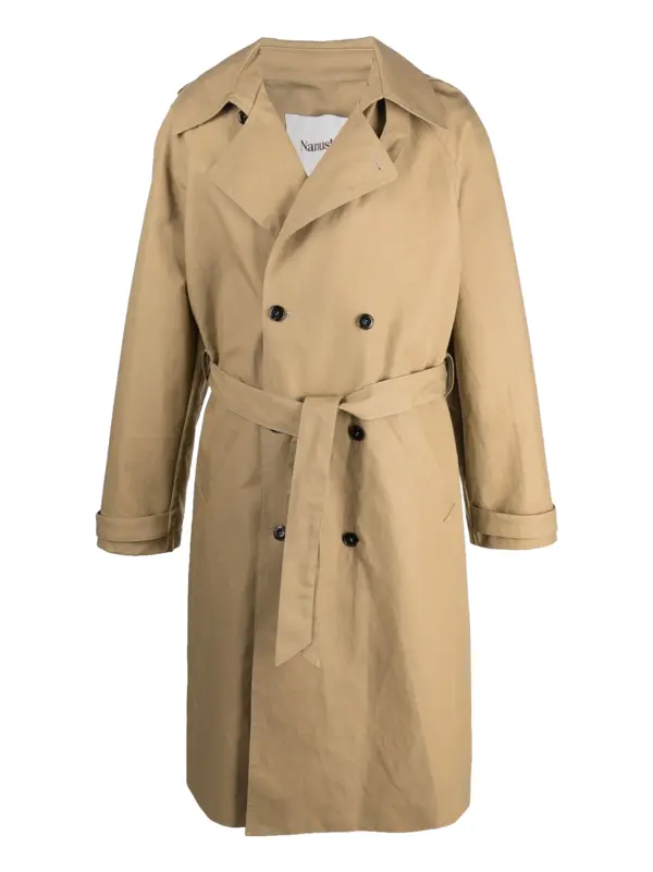 Nanushka Hooded Trench Coat - Neutrals