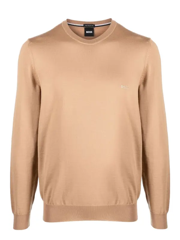 Hugo Boss Virgin Wool Jumper - Neutrals
