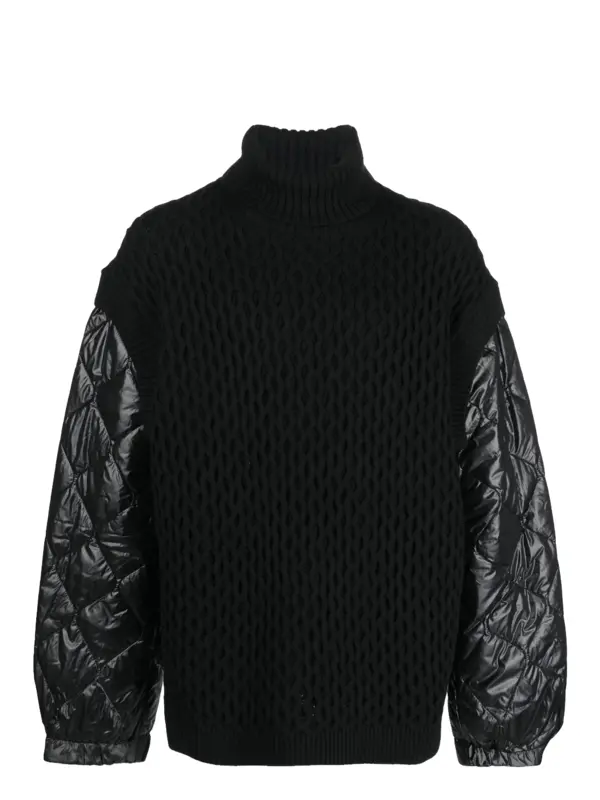 JUUN.J Panelled Wool Jumper - Black