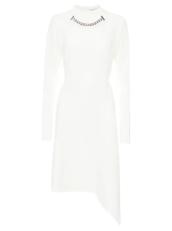 JW Anderson Chain-neck Asymmetric-hem Dress - White