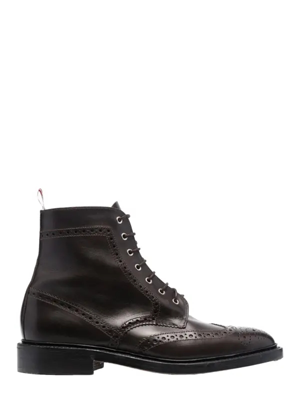 Thom Browne Goodyear-sole Wingtip Ankle Boots - Brown