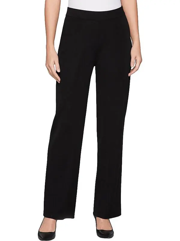 Misook Wide Leg Knit Pants - Black