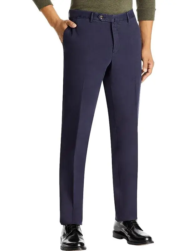 PT TORINO Delave Stretch Tricotine Slim Fit Dress Pants - Navy