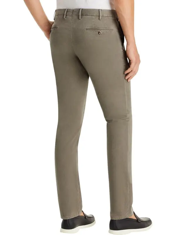 PT TORINO Delave Stretch Tricotine Slim Fit Dress Pants - Taupe