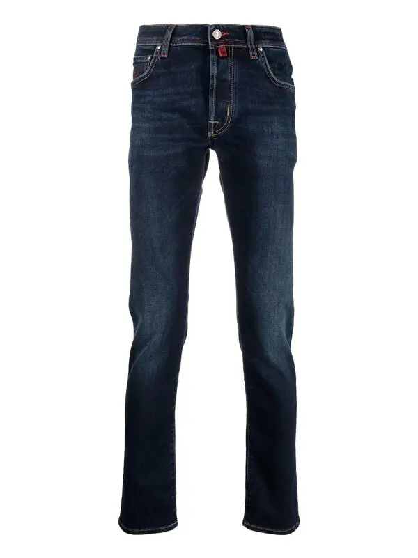 Jacob Cohen Logo Patch Straight-leg Jeans - Blue