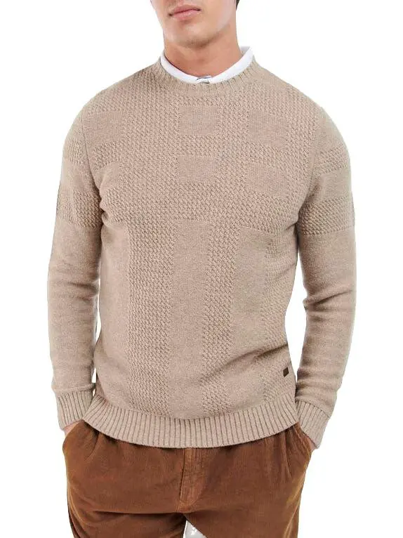 Barbour Townend Solid Lambswool Crewneck Sweater - Stone