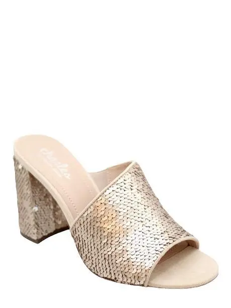 Charles By Charles David Reveal Sequined Sandals - Beige-sq