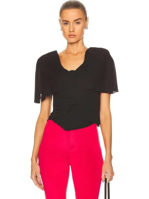 Saint Laurent Short Sleeve Top - Noir