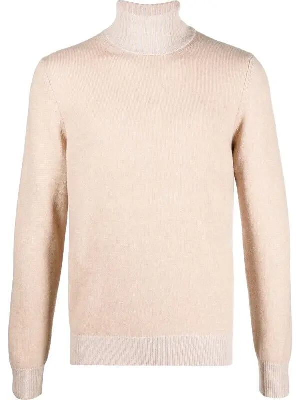 Malo Ribbed-knit Roll Neck Sweater - Neutrals