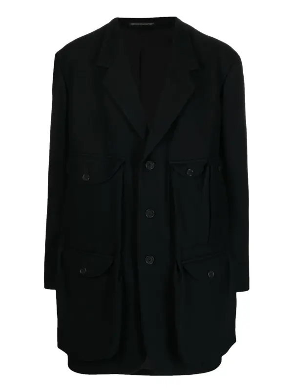 Yohji Yamamoto Single-breasted Fitted Coat - Black