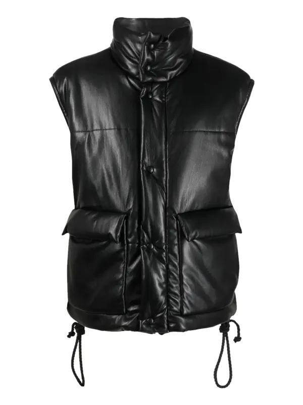 Nanushka Jovan Faux-leather Puffer Gilet - Black
