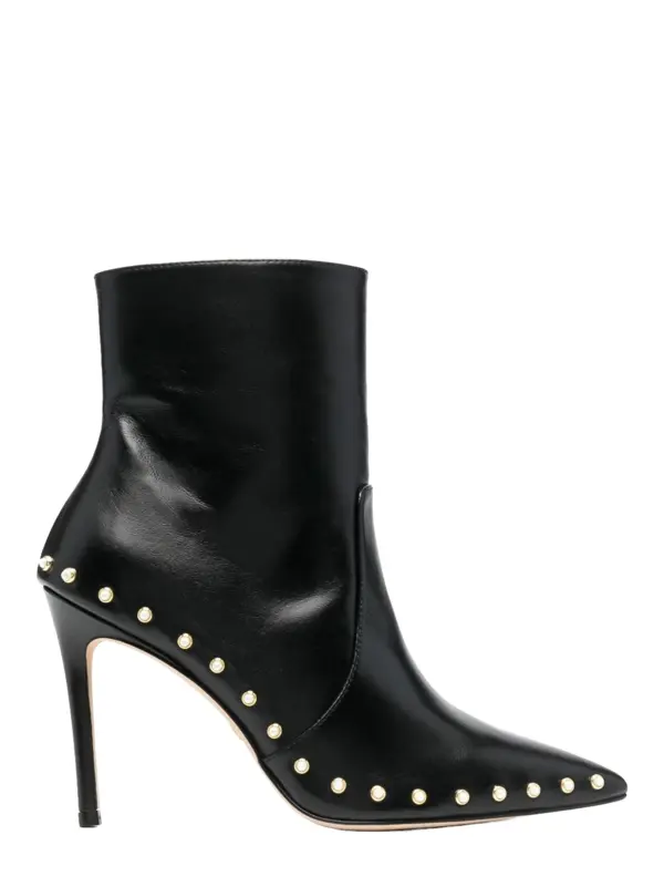 STUART WEITZMAN 110mm Pearl-detail Leather Boots - Black