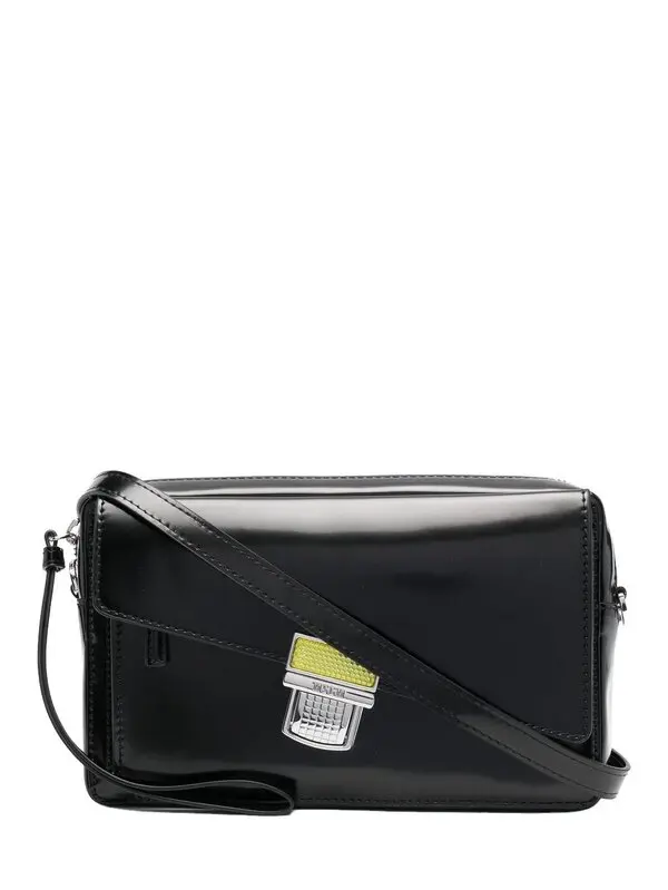MSGM Faux Leather Cross-body Bag - Black