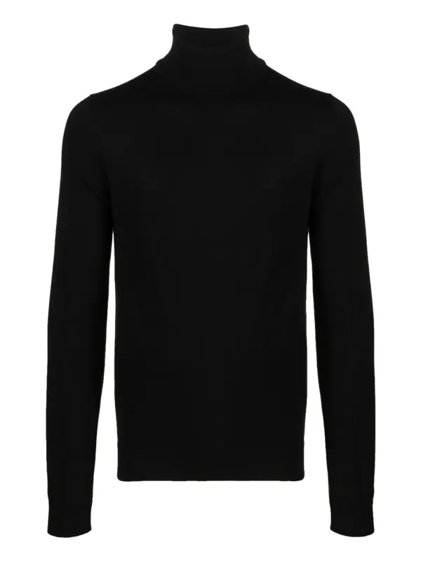 Hugo Boss Roll-neck Virgin Wool Jumper - Black