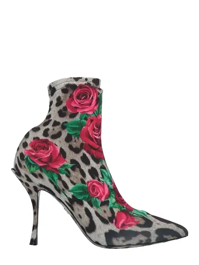 Dolce & Gabbana Leopard-print Sock Ankle Boots - Beige