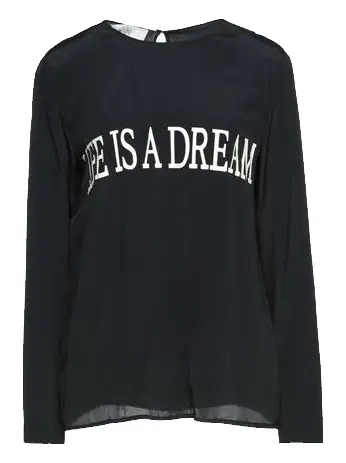 Alberta Ferretti Printed Crepe Top - Black