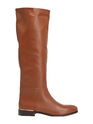 LEONARDO PRINCIPI Leather Tall Boots With Embellishment - Brown