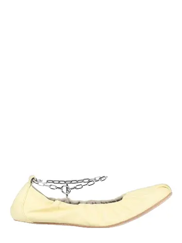 VIC MATIE Leather Ballet Flats - Yellow