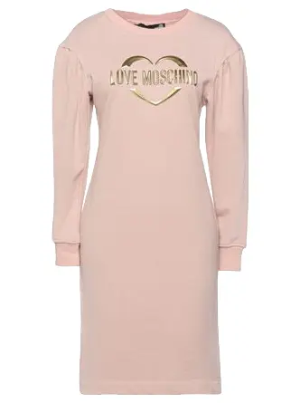Moschino Mini T-shirt Dress With Appliqués - Pink