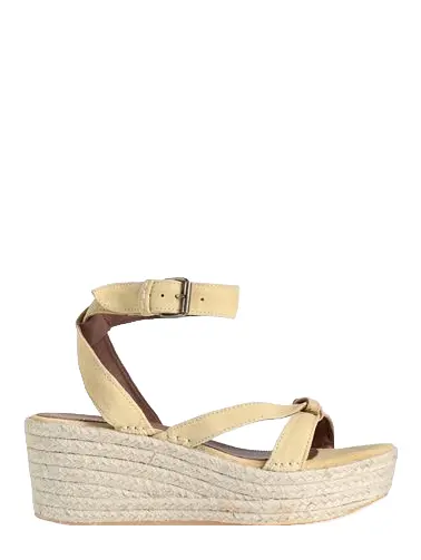 Ba&sh Leather Espadrille Sandals - Yellow